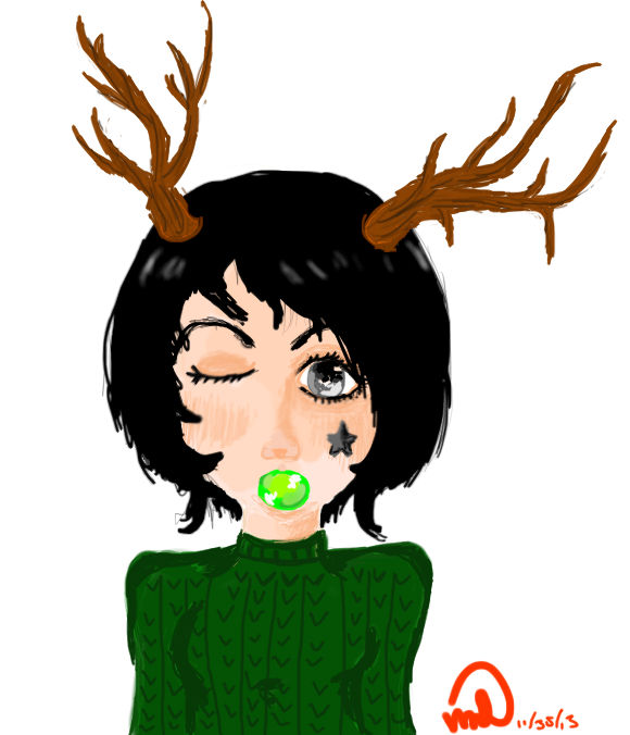 Antler Girl by v3newbieart on DeviantArt