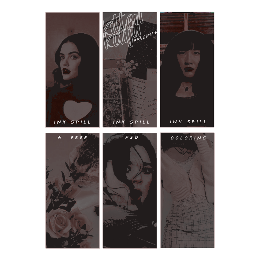 ink spill. / freebie psd coloring. by kittenkaiju on DeviantArt