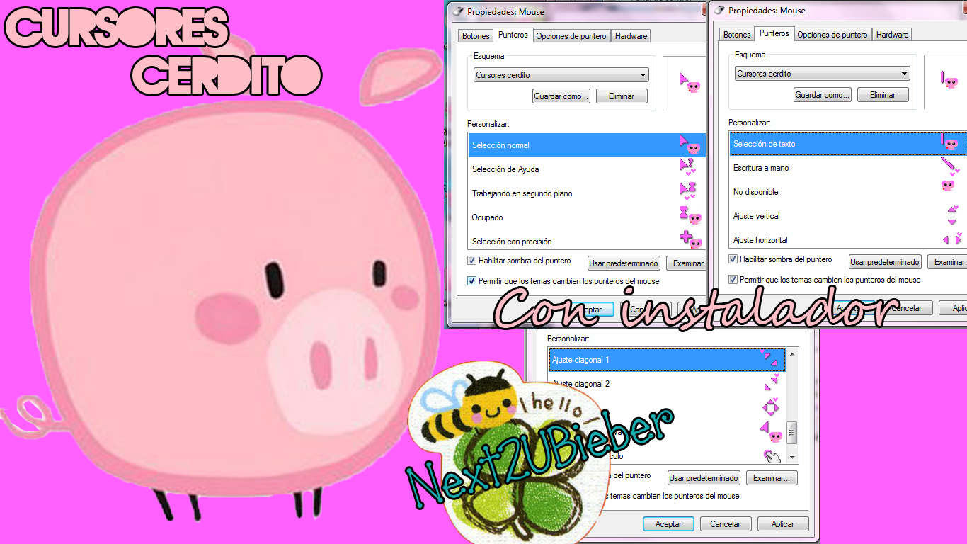 Cursores Cerdito (Pig cursors) by Next2UBieber on DeviantArt