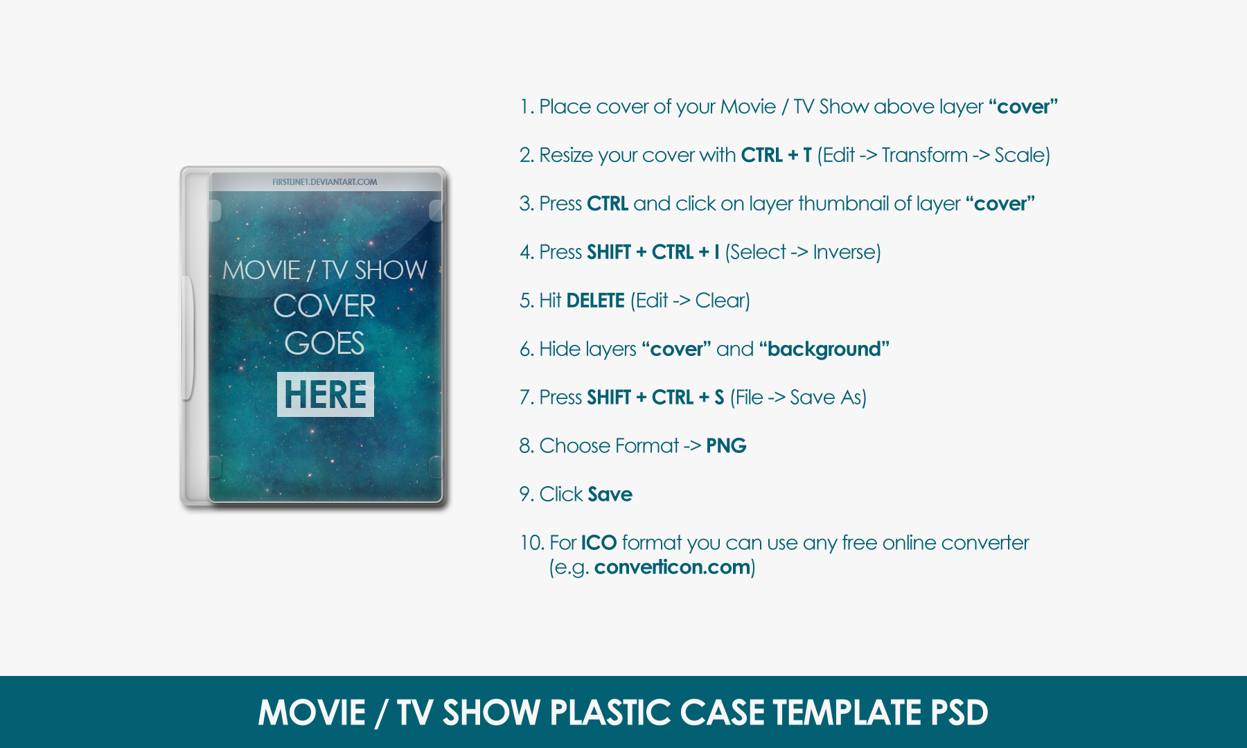 Movie / TV Show Plastic Case Template PSD by FirstLine1 on DeviantArt