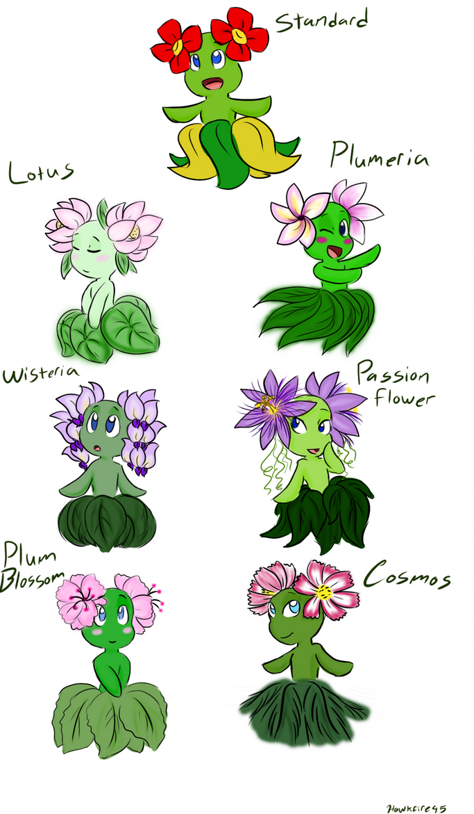 Bellossom Variants by Hawkfire45 on DeviantArt