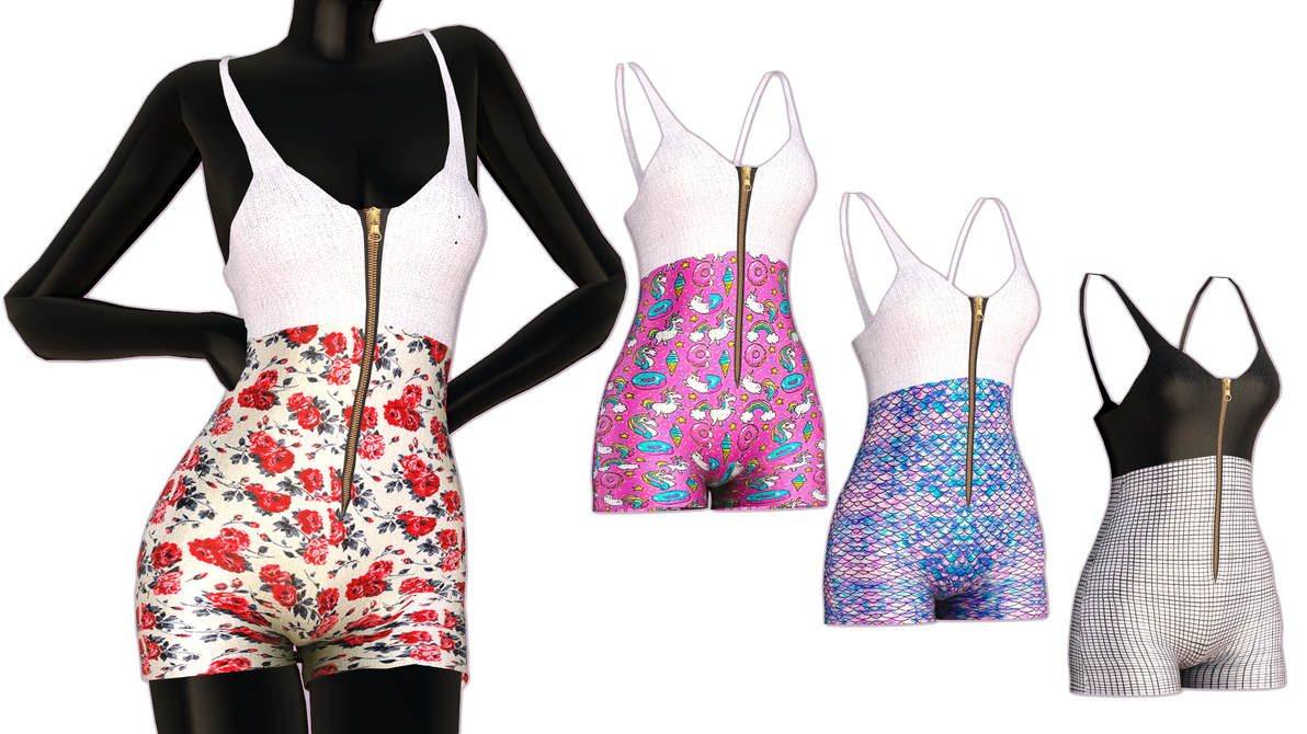 ICONIC - Pura (Short Jumpsuit) | TS4 MMD CLOTHES by simscastt on DeviantArt