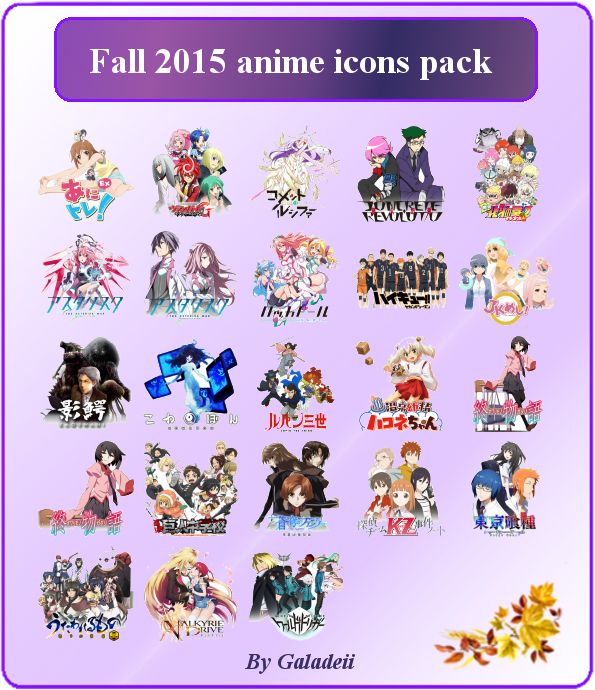 Fall 2015 anime icons pack by Galadeii by Galadeii on DeviantArt
