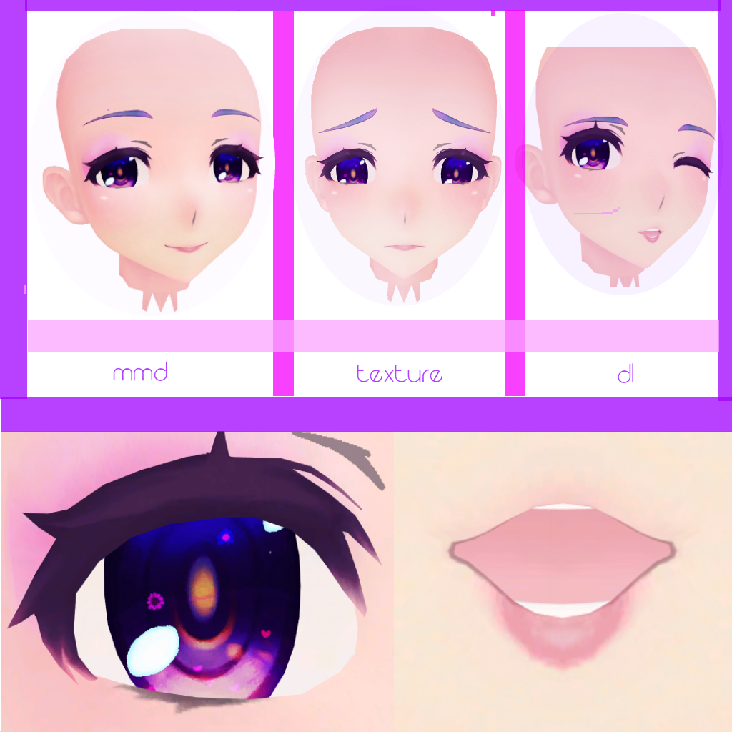 mmd tda laveder face texture dl by starbright29 by starbright29 on ...