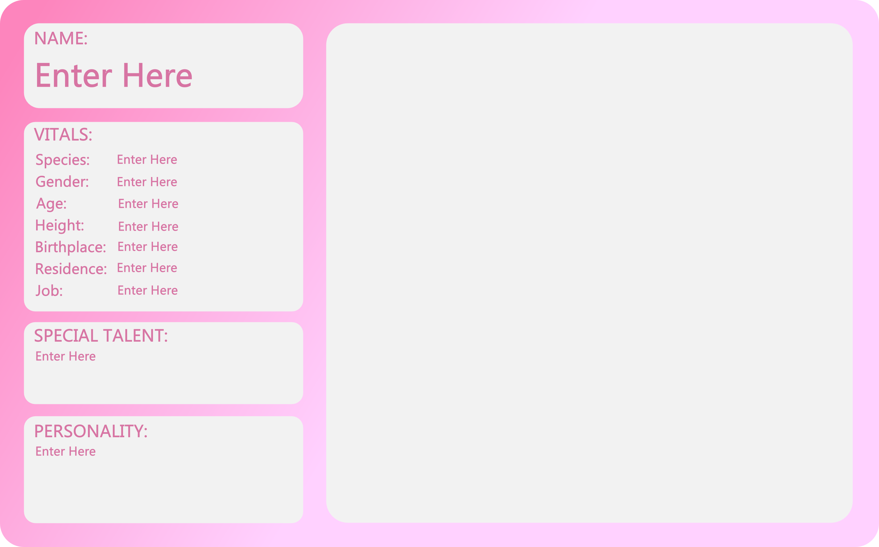 Oc Character Sheet Template