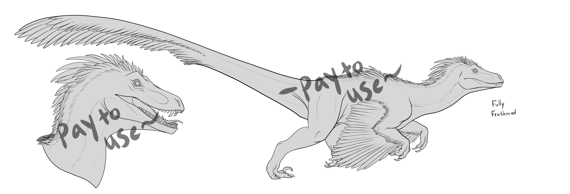 Fully Feathered Raptor [P2U Template] by LordPuffballAdopts on DeviantArt