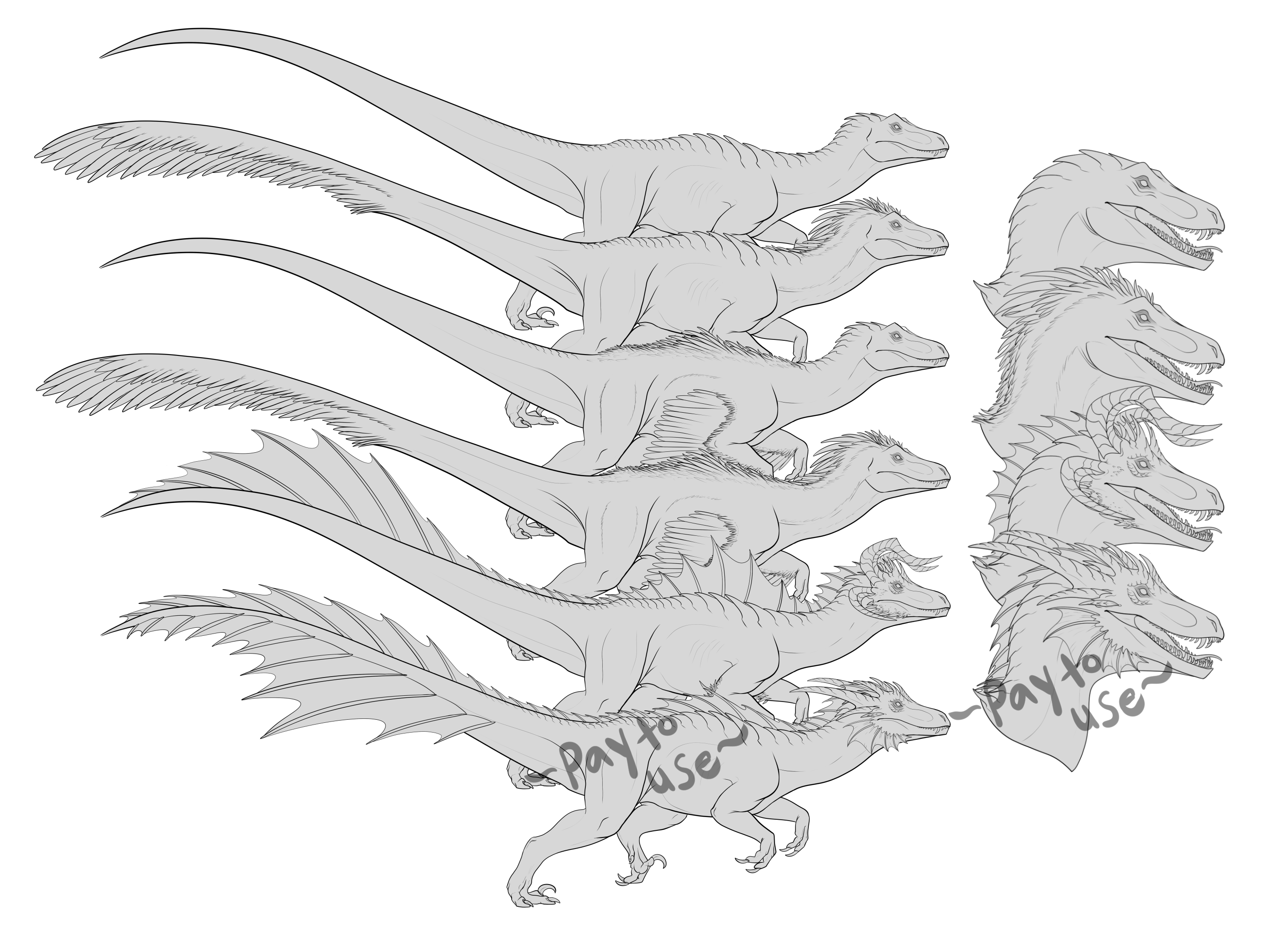 Raptor Bundle [P2U Templates] by LordPuffballAdopts on DeviantArt
