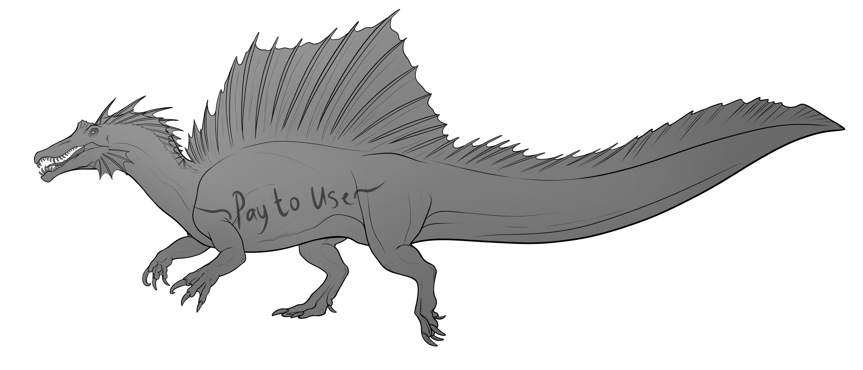 Frilly Spinosaurus [P2U Lineart Template] by LordPuffballAdopts on ...