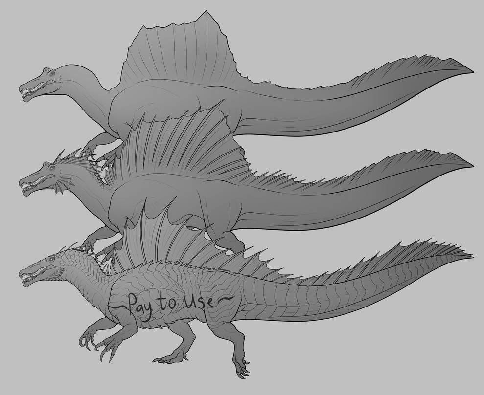 Spinosaurus Bundle [P2U Lineart Templates] by LordPuffballAdopts on ...