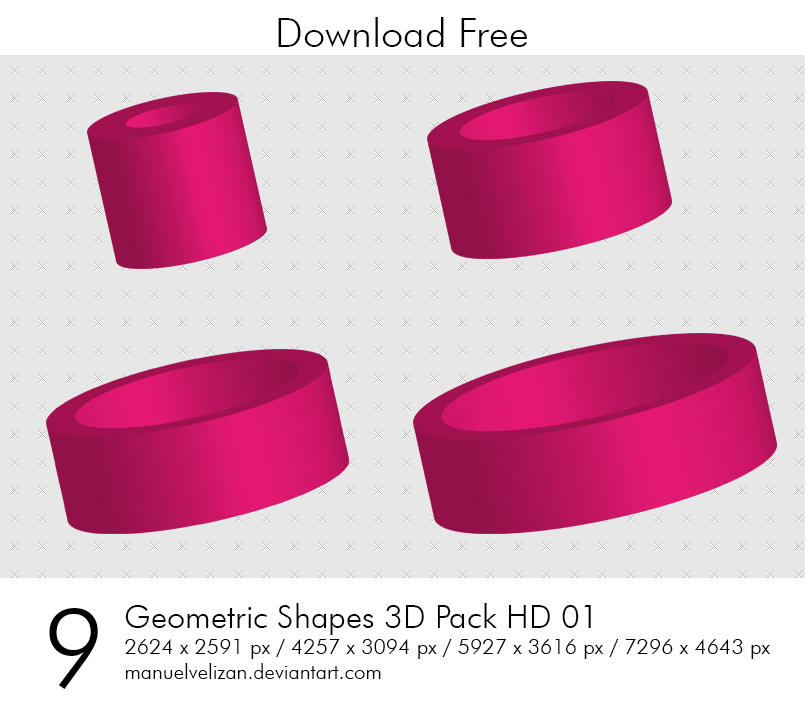 Geometric Shapes 3D Pack HD 01 by manuelvelizan on DeviantArt