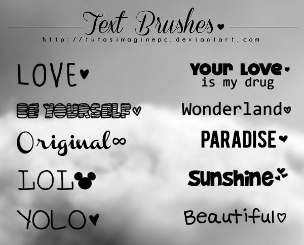 Text Brushes by TutosImaginePC on DeviantArt