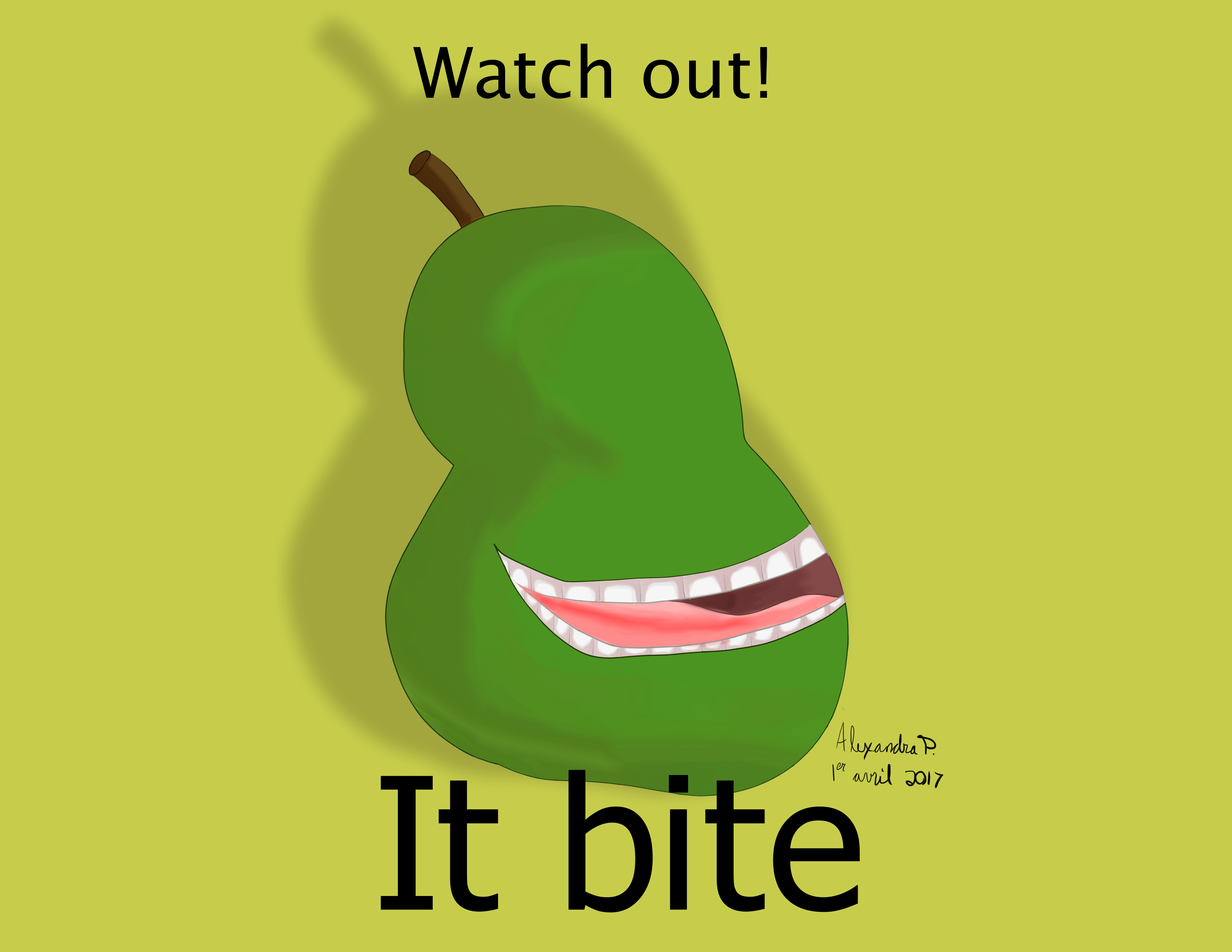 Biting Pear by historianGirl on DeviantArt