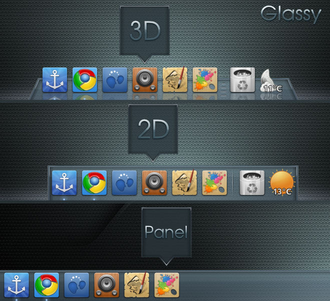 Glassy Docky Theme by half-left on DeviantArt
