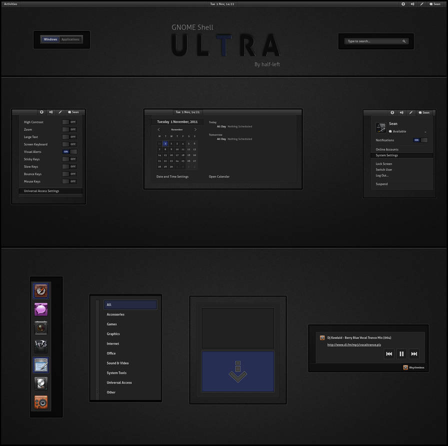 GNOME Shell - ULTRA by half-left on DeviantArt