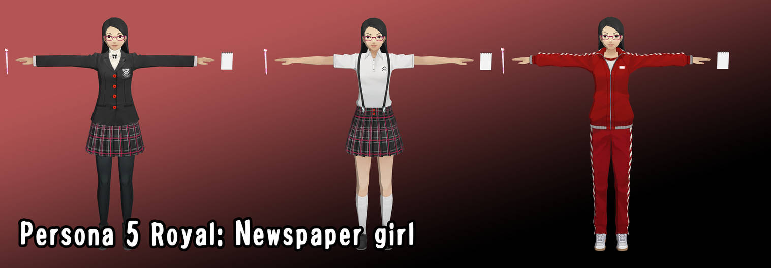 Persona 5 Royal Newspaper Girl [XPS/FBX] by necroalx on DeviantArt
