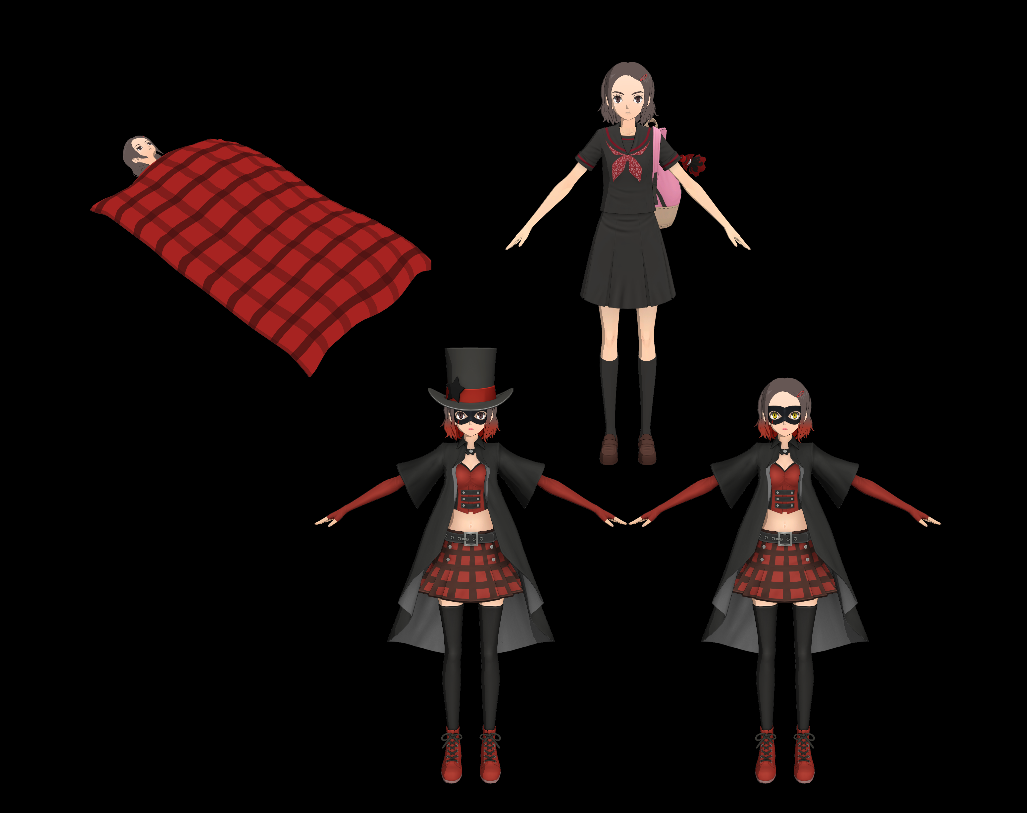 Persona 5 Scramble - Akane [XPS/FBX] by necroalx on DeviantArt