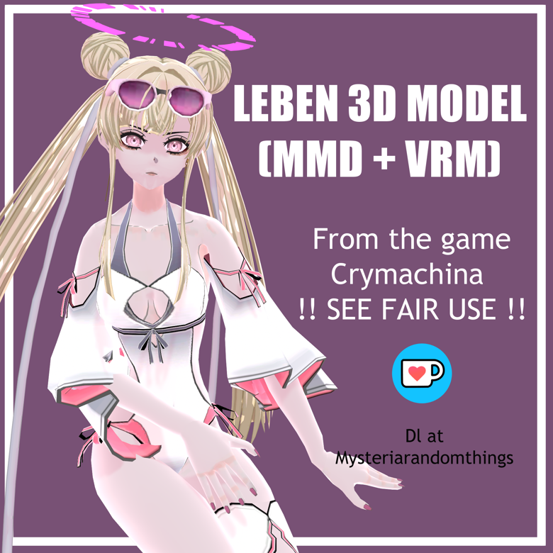 Crymachina Leben MMD/VRM model from the game !! by MysteriaRandomthings on DeviantArt