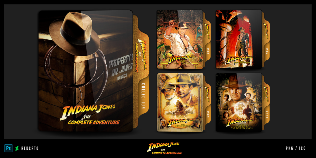 Indiana Jones Collection Movie Folder icon by Redcat0 on DeviantArt