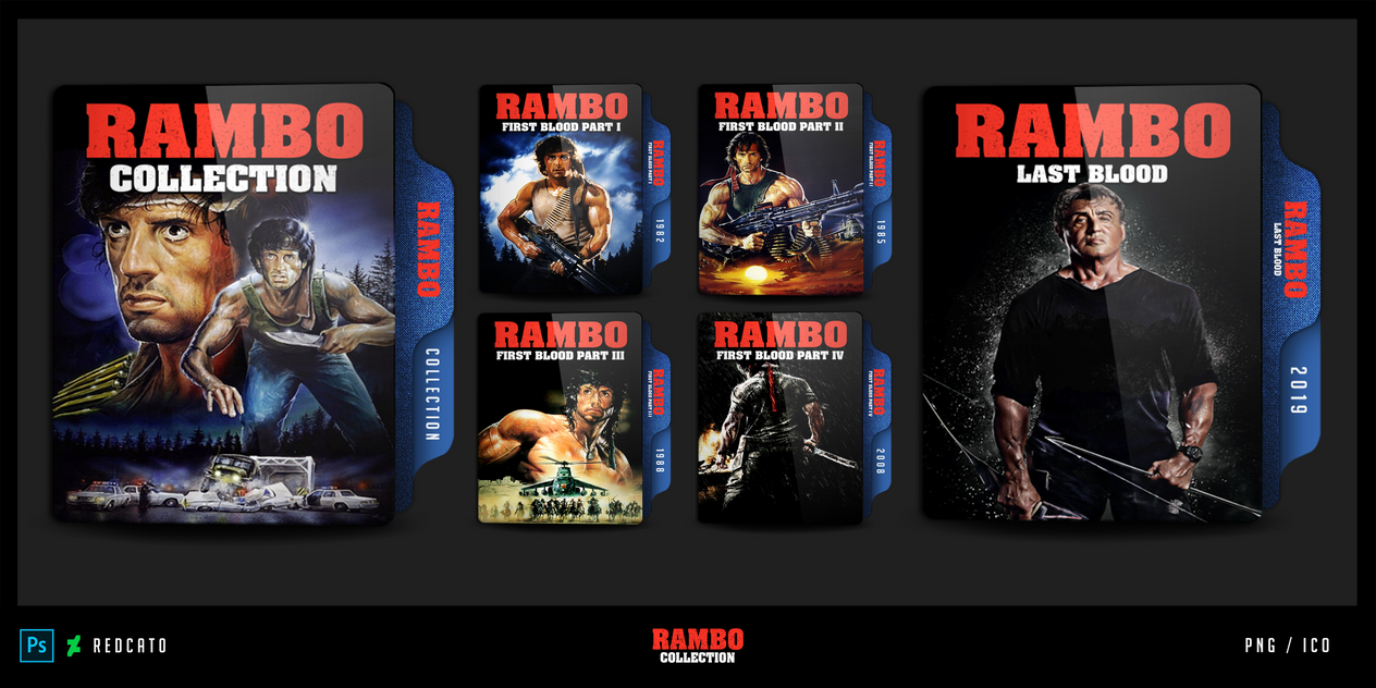 Rambo Movie Collection Folder icon by Redcat0 by Redcat0 on DeviantArt