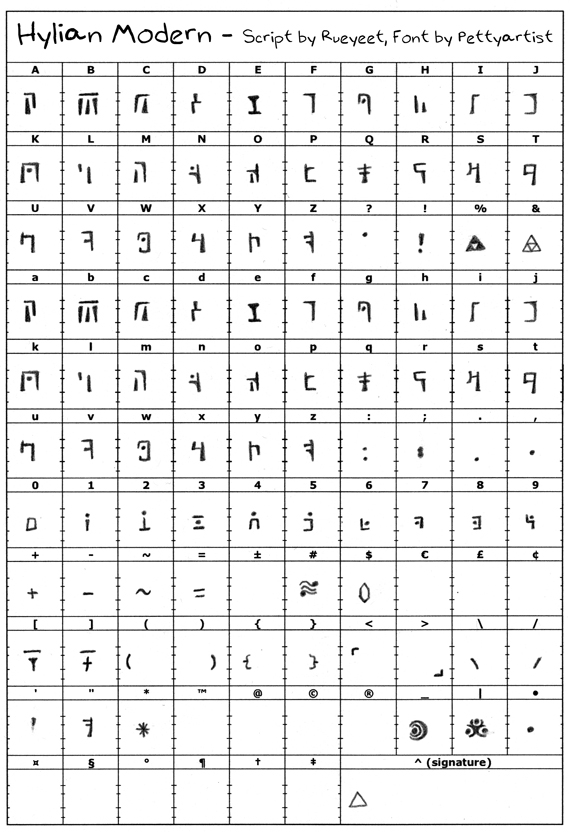 Hylian Modern - Font by pettyartist on DeviantArt