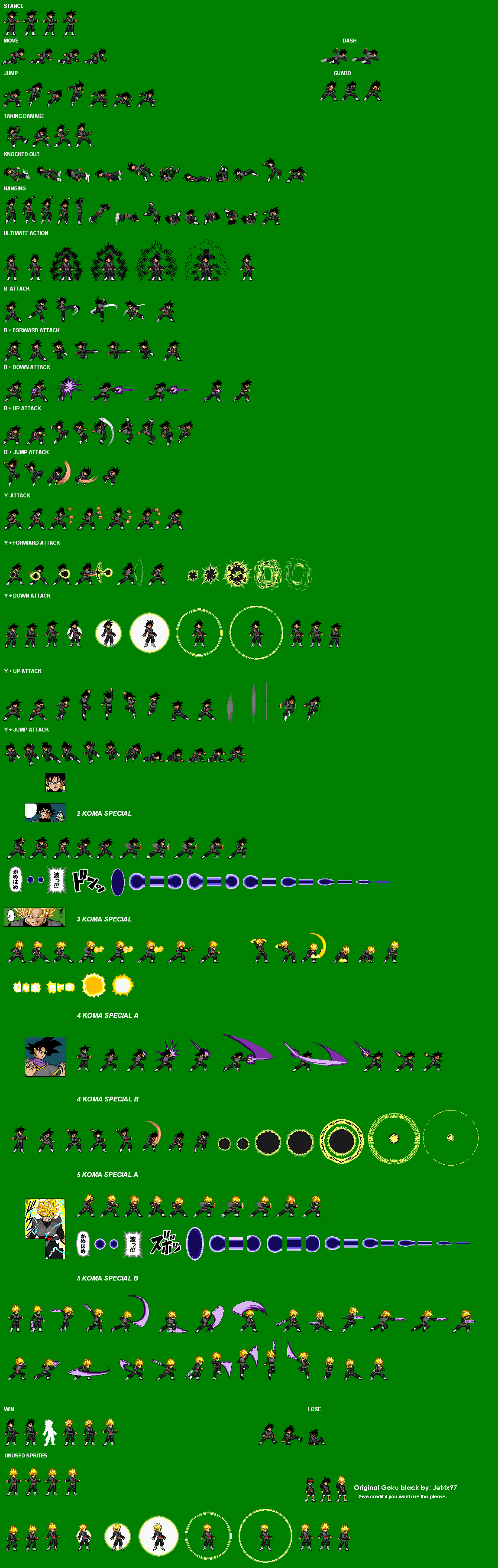 Goku Black JUS Sprites by Ishat-65844 on DeviantArt