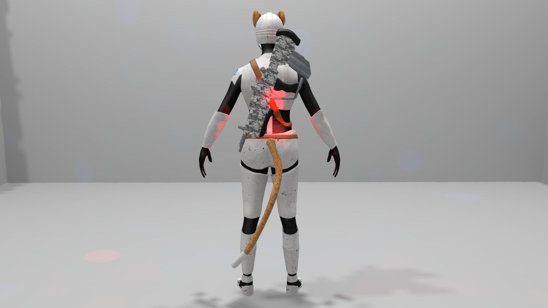 3D character - cat-human hybrid render (Back) by Jordan-Holland on ...