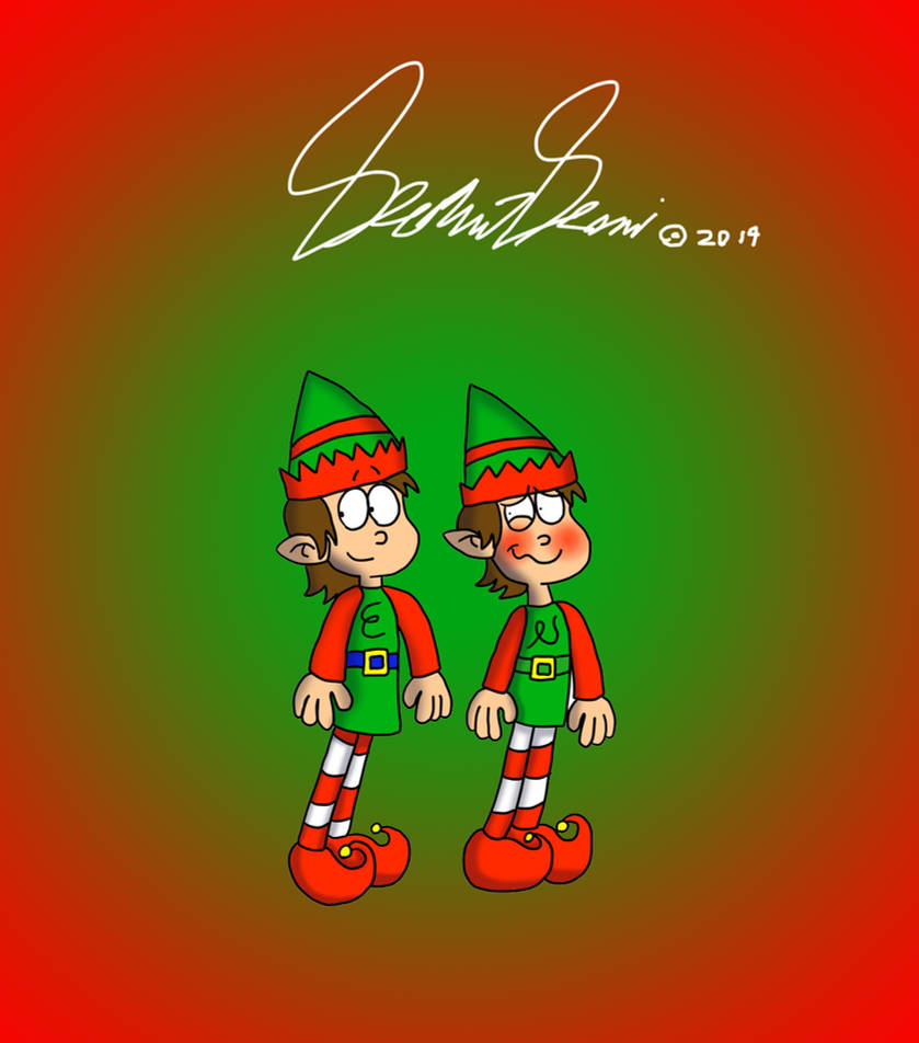 Twins a christmas elves colored by StephenRStorti91 on DeviantArt