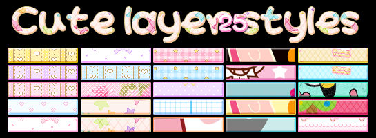 Cute Layer Styles 01 by Bourniio on DeviantArt