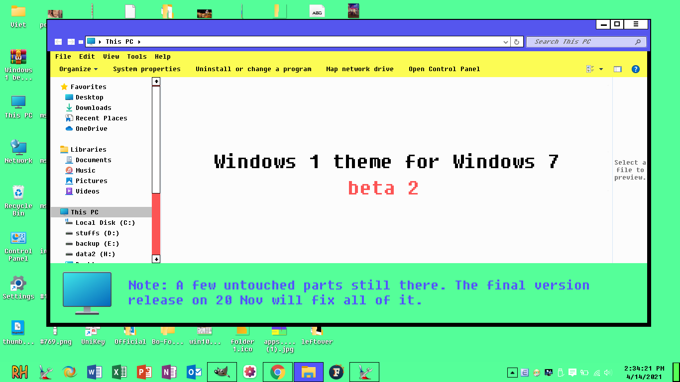 Windows 1 theme for Windows 7 (beta 2) by MSWindowsDude on DeviantArt