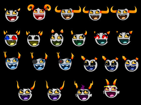 Homestuck Troll Awesome Smiley Icons Full Set by Warcry31 on DeviantArt