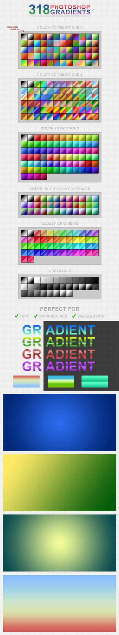 318 Photoshop Gradients [free] by h3design on DeviantArt
