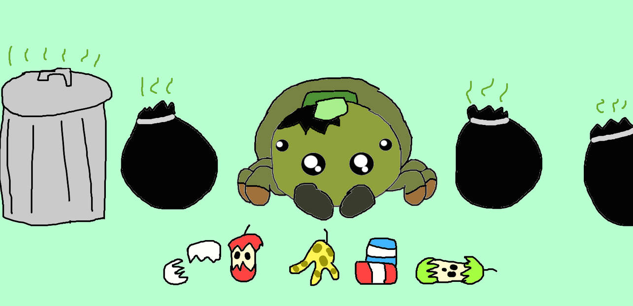 Stinky, The Garbage Spider by RainbowUnicornAllie on DeviantArt
