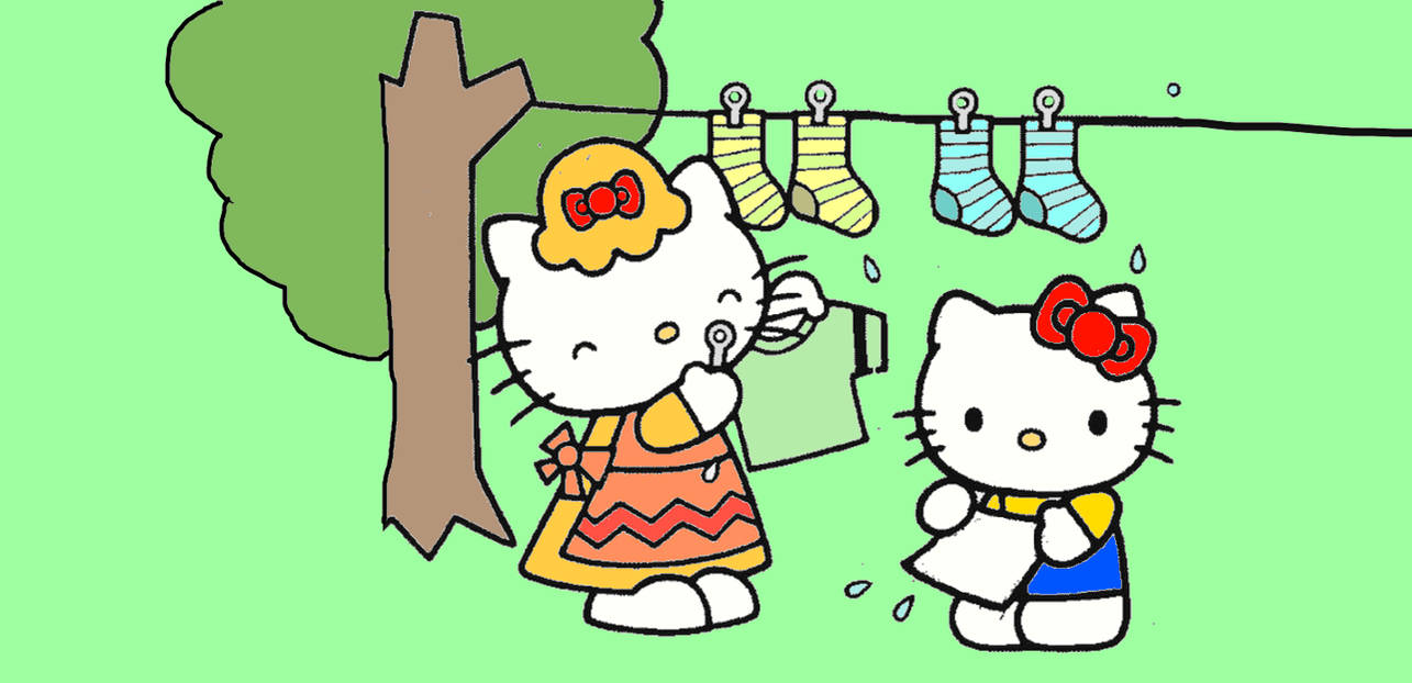 Hello Kitty Helping Mama by RainbowUnicornAllie on DeviantArt