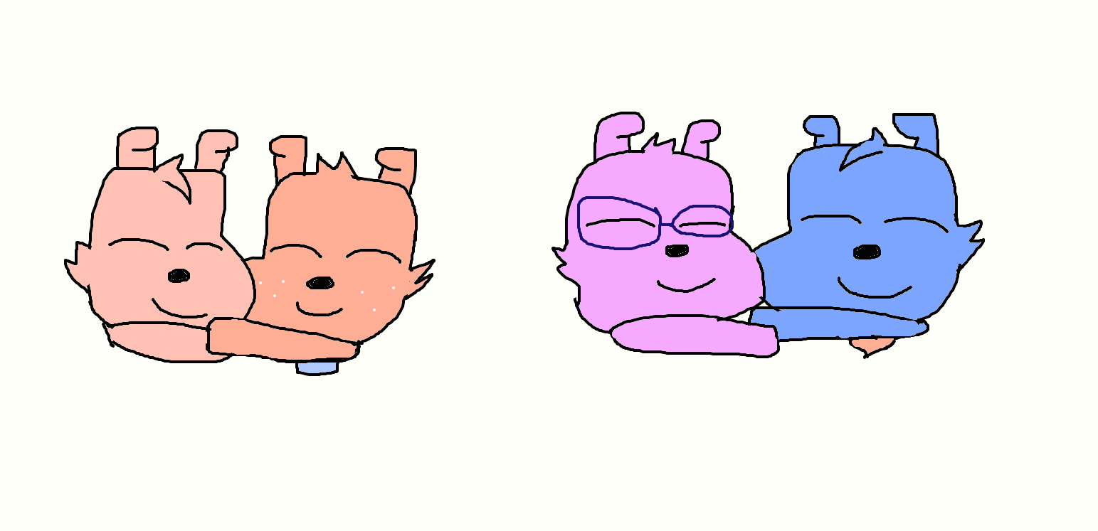 Max and Pheobe Hugging Abigail and Azabell by RainbowUnicornAllie on DeviantArt