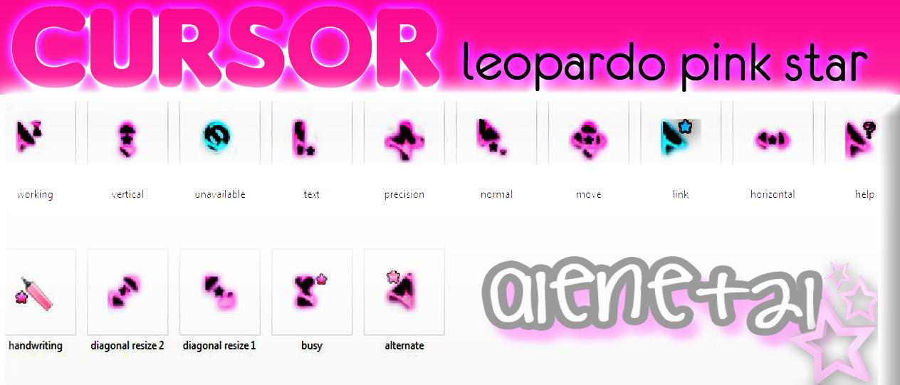 Cursor pink leopardo star by alenet21tutos on DeviantArt