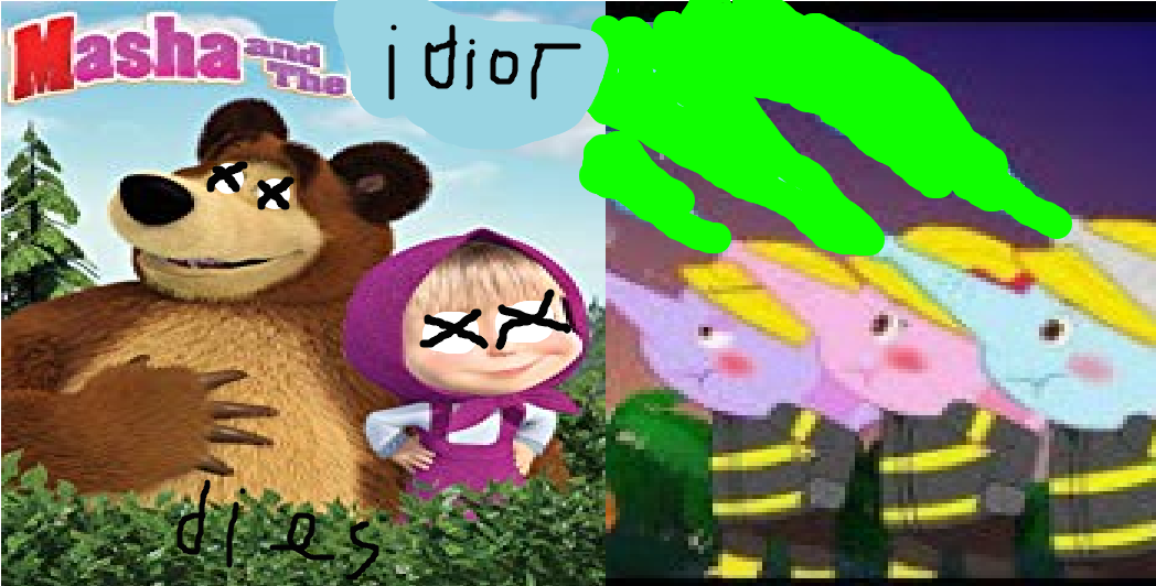 masha and the bear died by poison water by sharkboy77 on DeviantArt