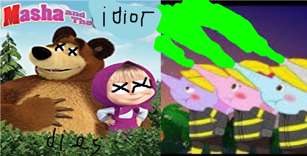 masha and the bear died by poison water by sharkboy77 on DeviantArt