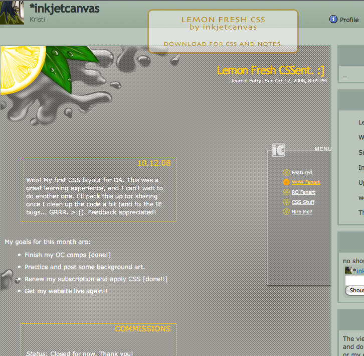 CSS: Lemon Fresh CSSent by inkjetcanvas on DeviantArt