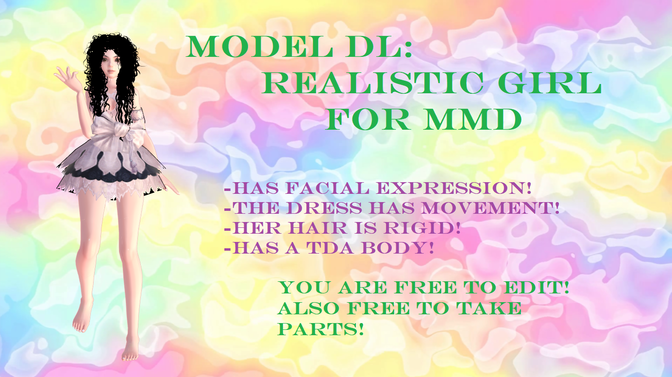 MMD DL REALISTIC MODEL WITH CURLS AND FANCY DRESS by Left-handed-love ...