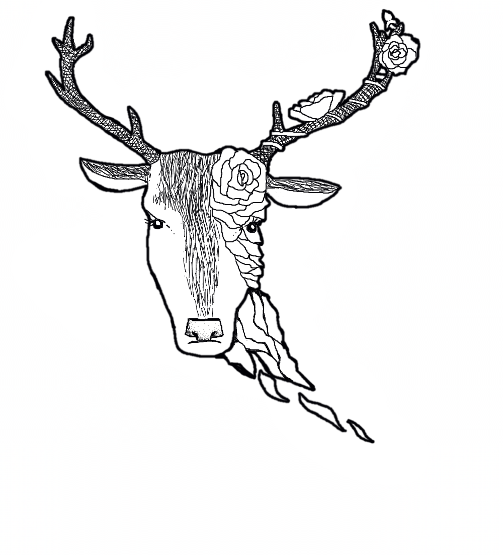 Rose Stag by Pretty-Sketchy on DeviantArt