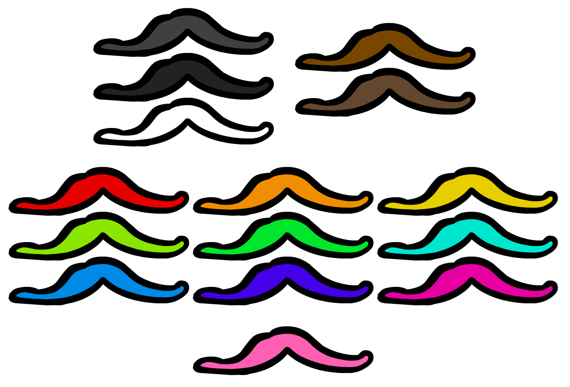 Transparent Rainbow Mustache