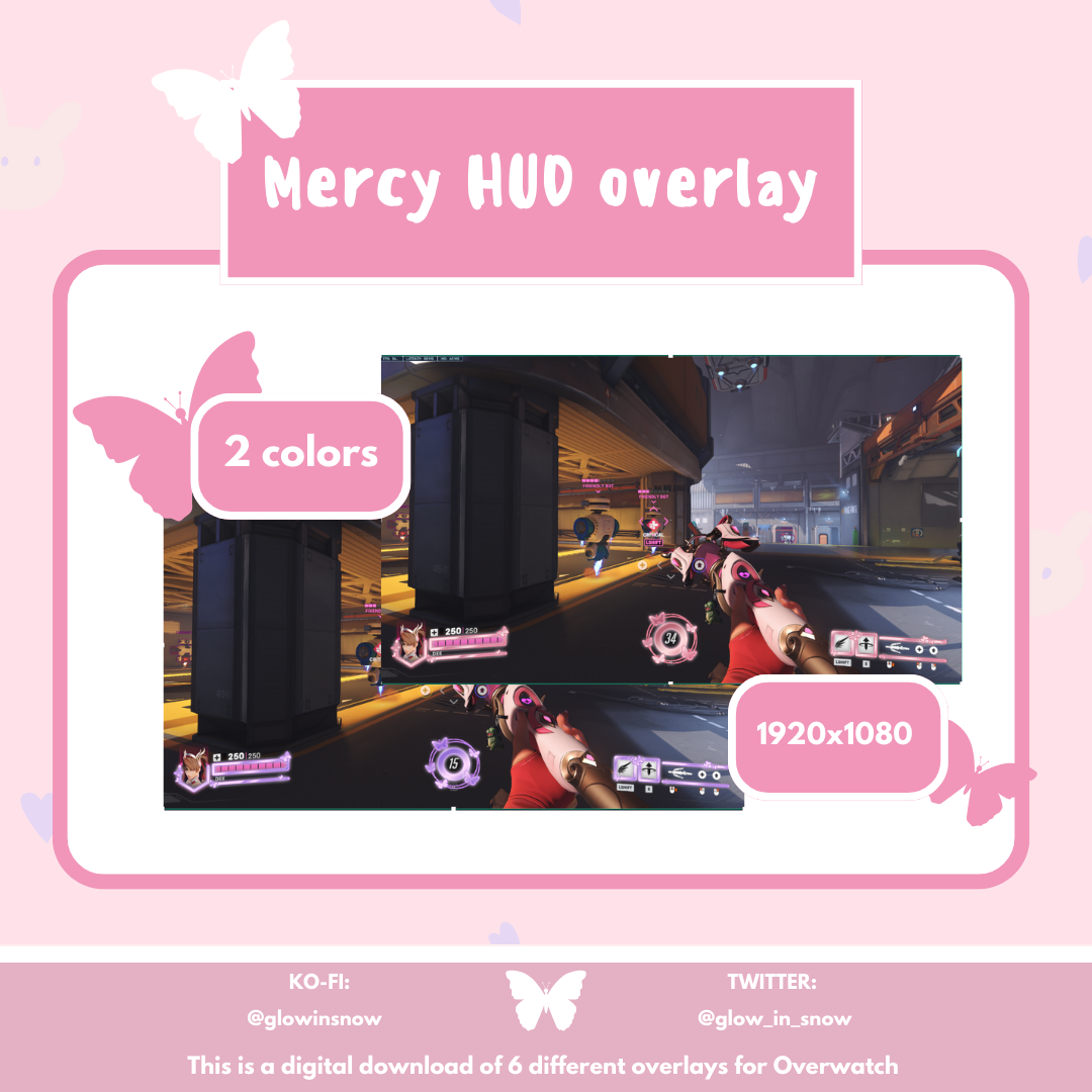 Butterfly Mercy Overlay for Twitch streaming by GlowINsnow on DeviantArt