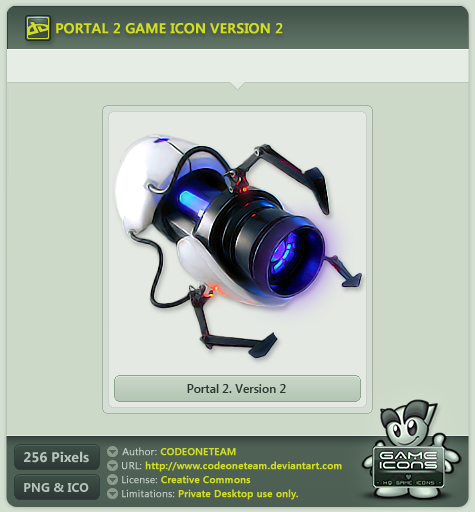 Portal 2 Icon v2 by CODEONETEAM on DeviantArt