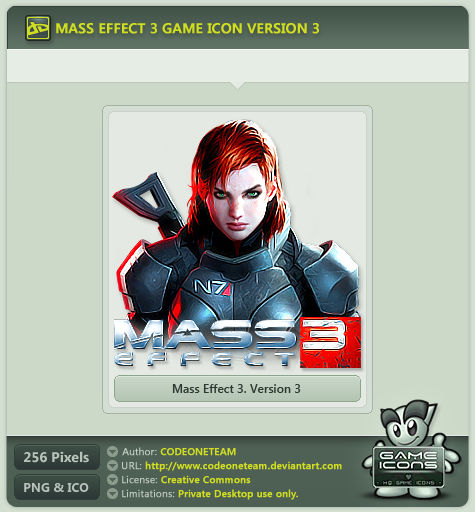Mass Effect 3 Icon v3 by CODEONETEAM on DeviantArt