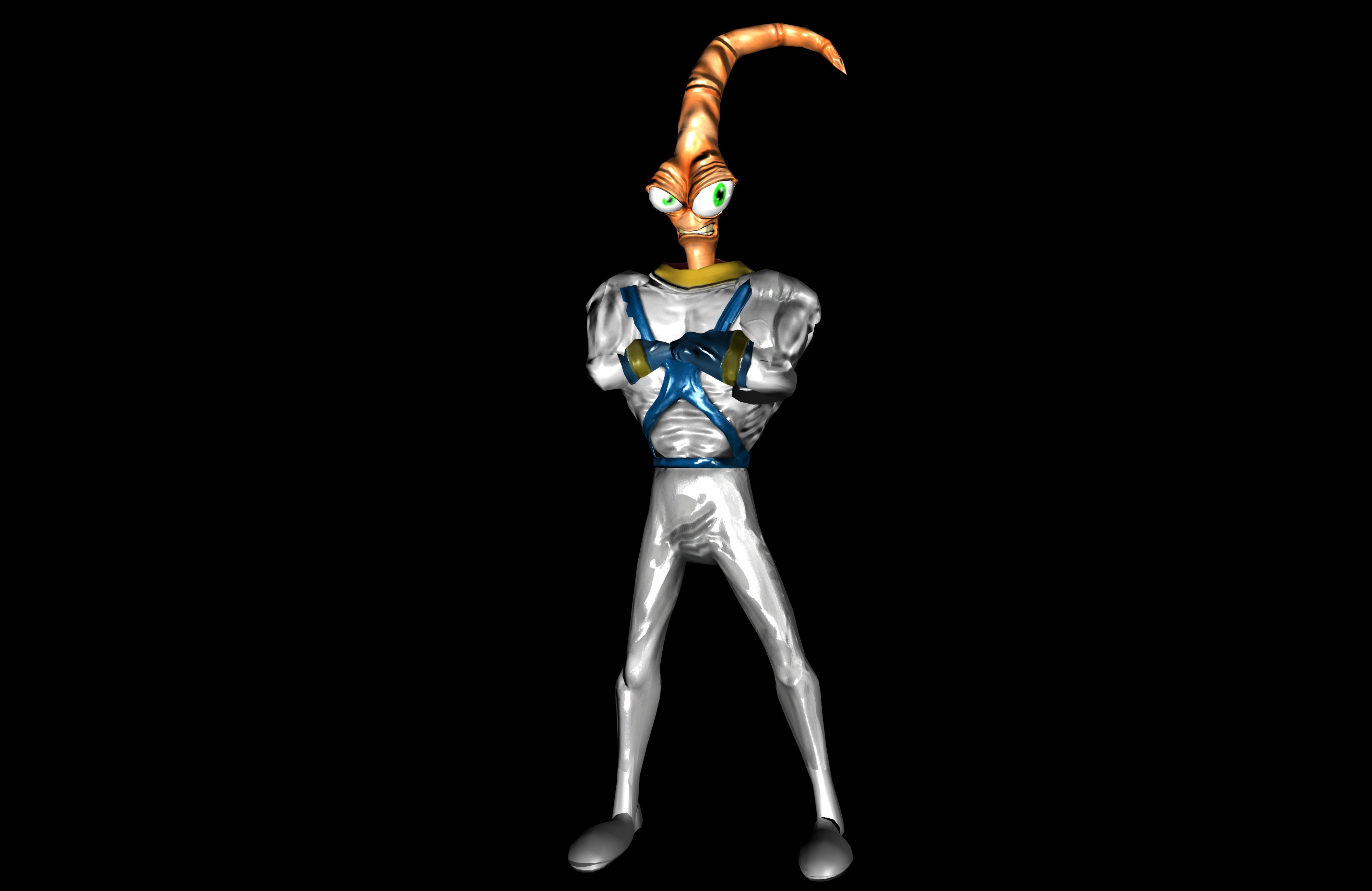Earthworm Jim poseable by lezisell on DeviantArt
