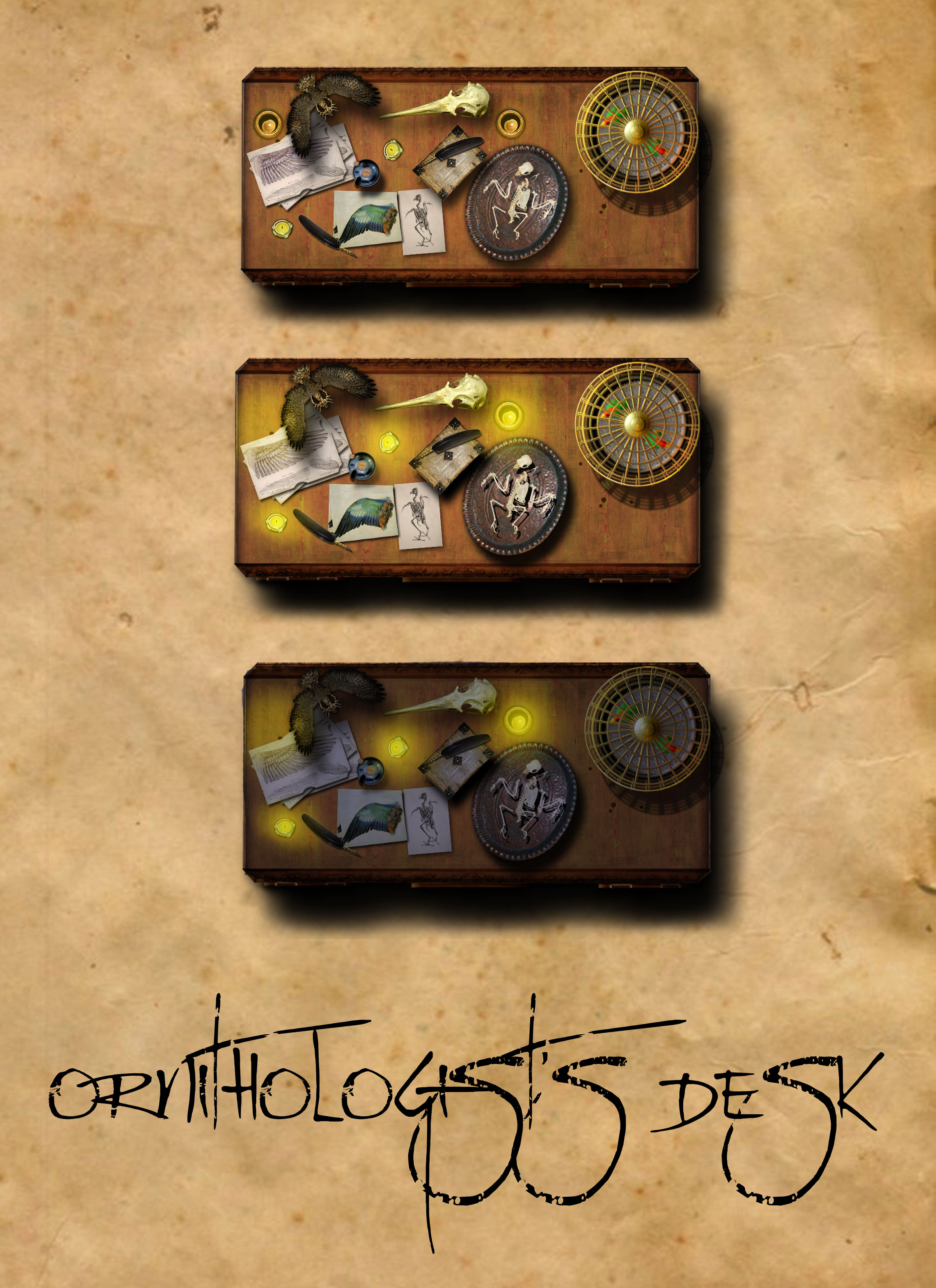 Ornithologists Desk set by ladnamedfelix by ladnamedfelix on DeviantArt