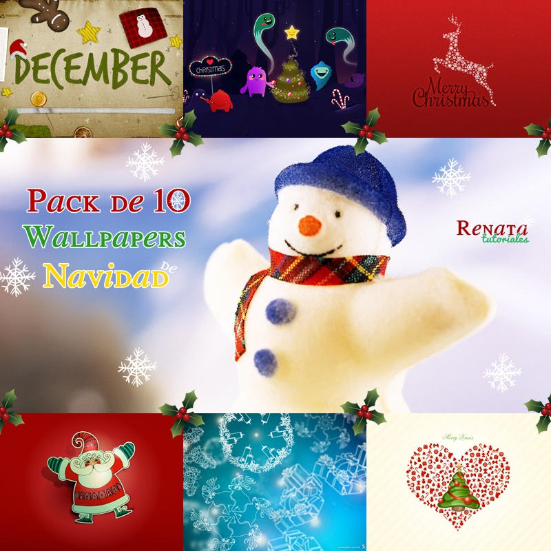Pack 10 Wallpapers Navidad HD by RenataTutoriales on DeviantArt