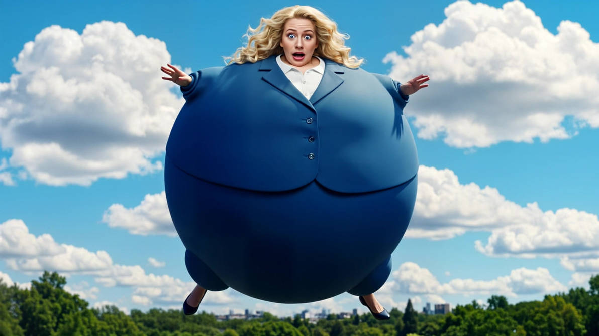 Hyper-realistic inflated woman in park floating by SirFloatsALot on ...