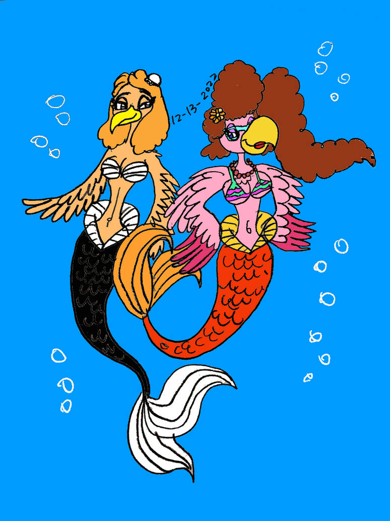 Two merbird besties colored by JDP2020 on DeviantArt