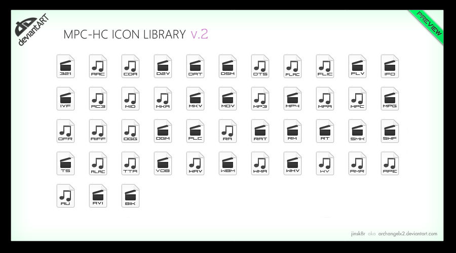 MPC-HC Icon Library v.2.2 by ArchangelX2 on DeviantArt